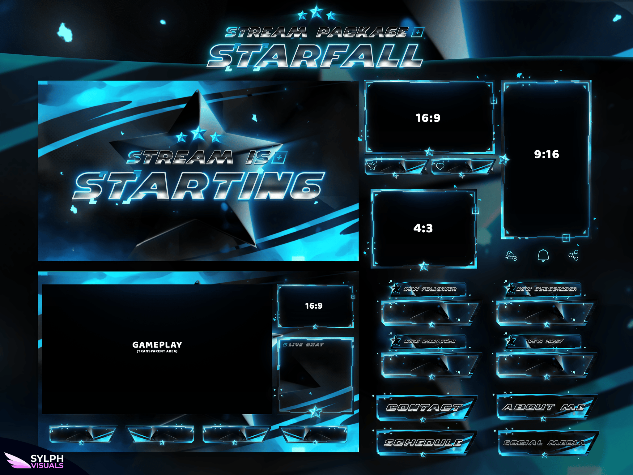 Starfall Stream Overlay - SylphVisuals