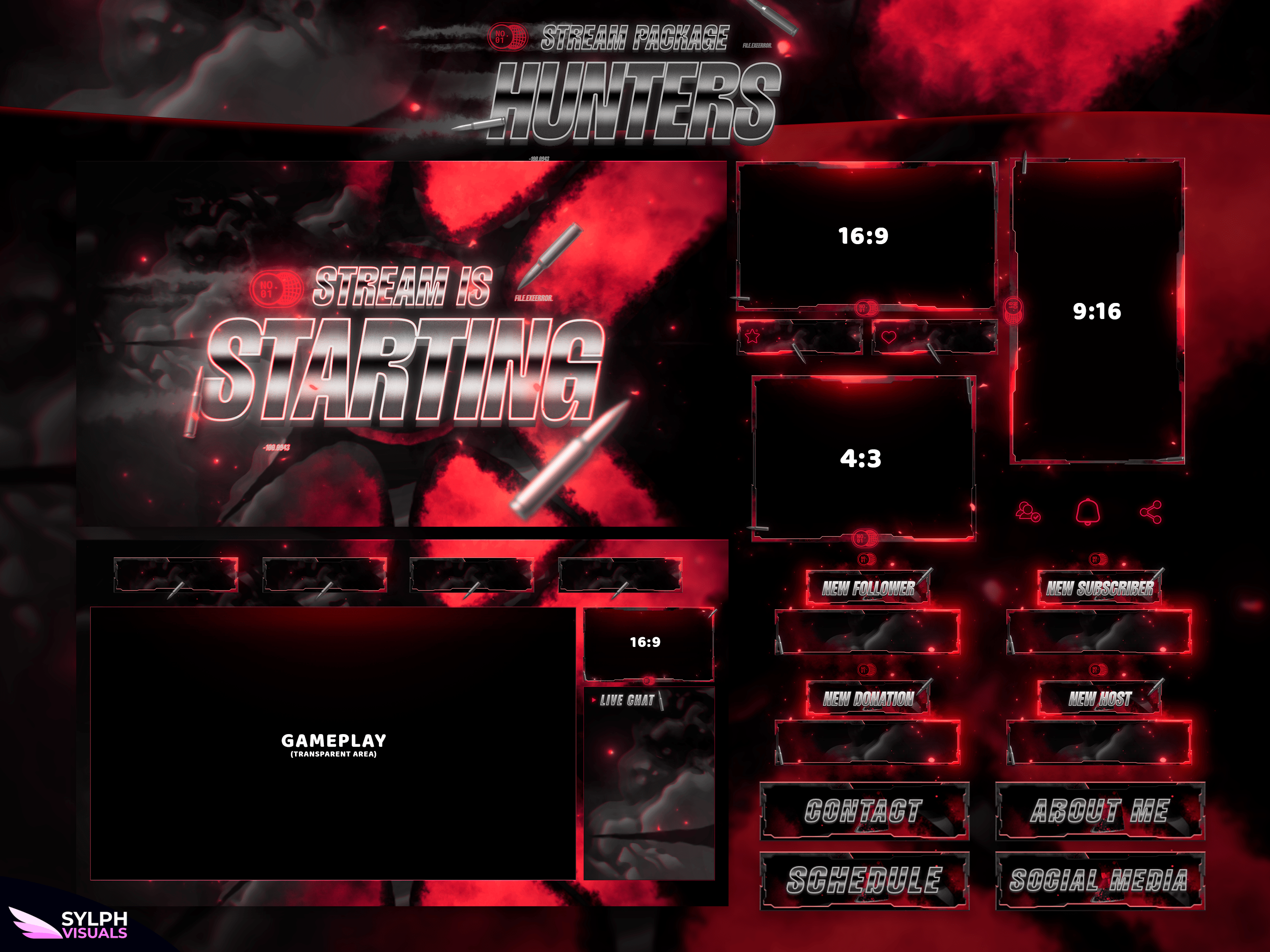 Hunters Stream Overlay Package - SylphVisuals