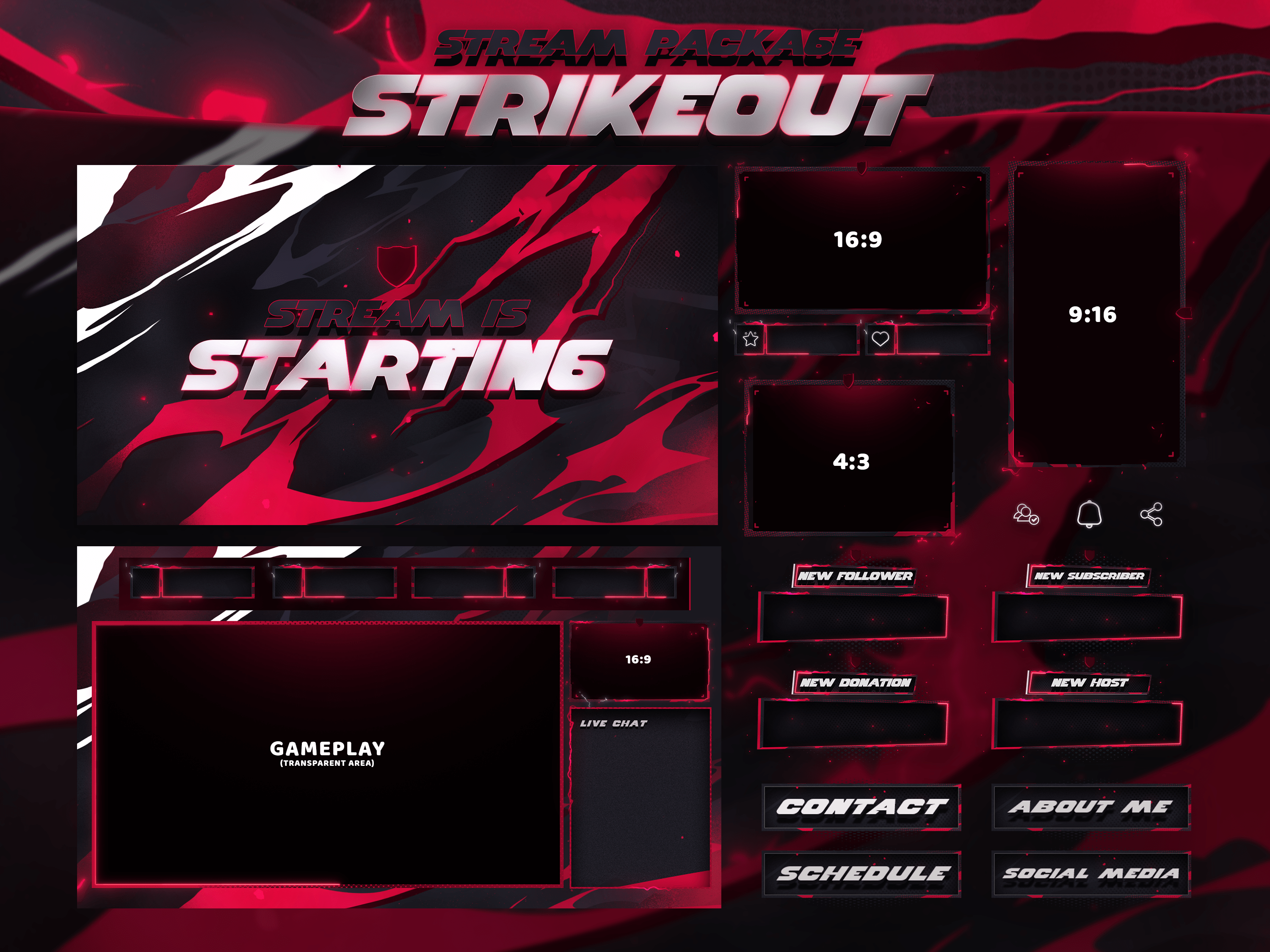 Strikeout Stream Overlay Package - SylphVisuals