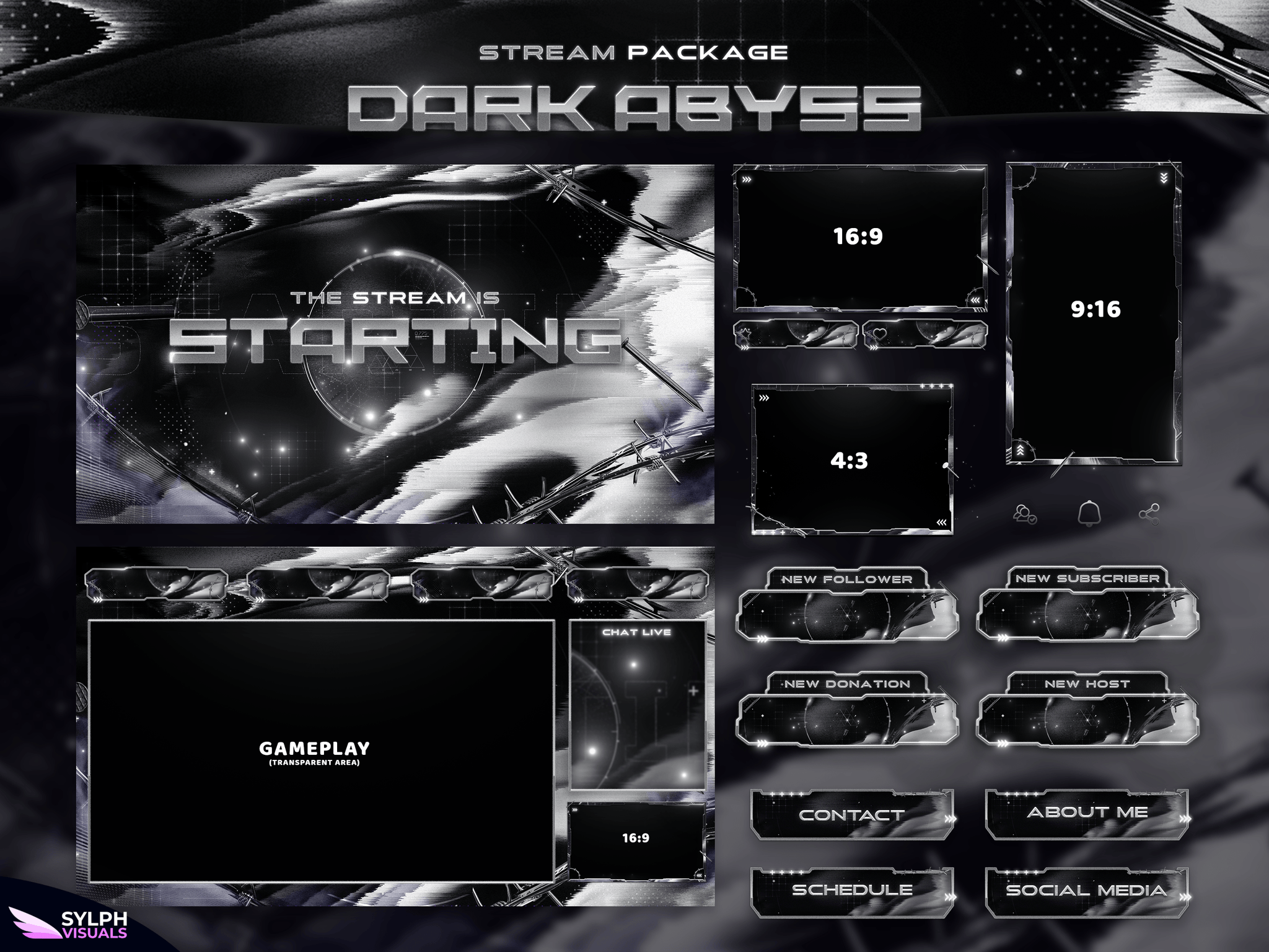 Dark Abyss Stream Overlay - SylphVisuals