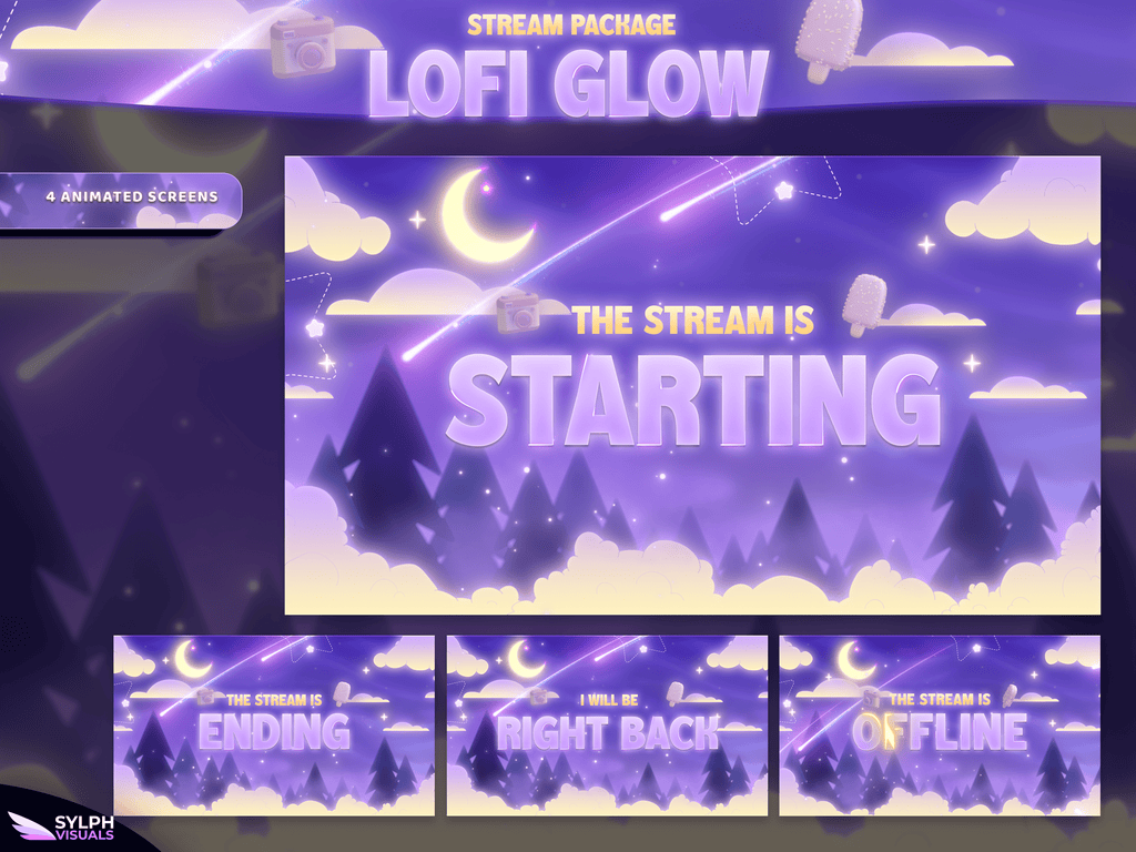 Lofi Glow Stream Overlay - SylphVisuals
