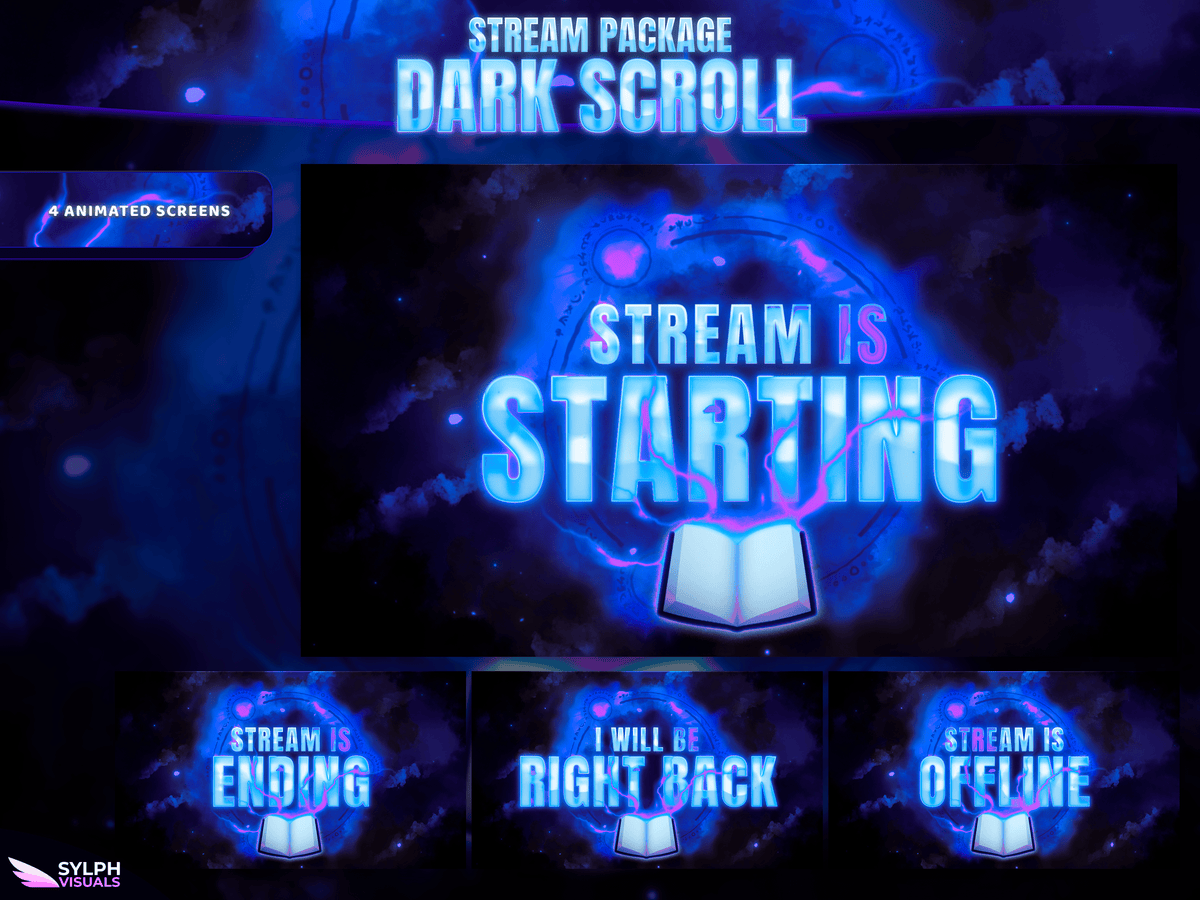 Dark Scroll Stream Overlay Package - SylphVisuals