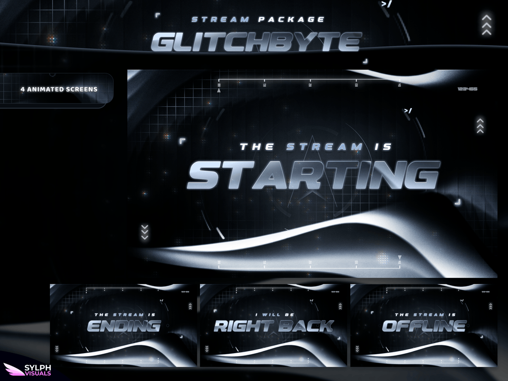 Glitchbyte Stream Overlay - SylphVisuals