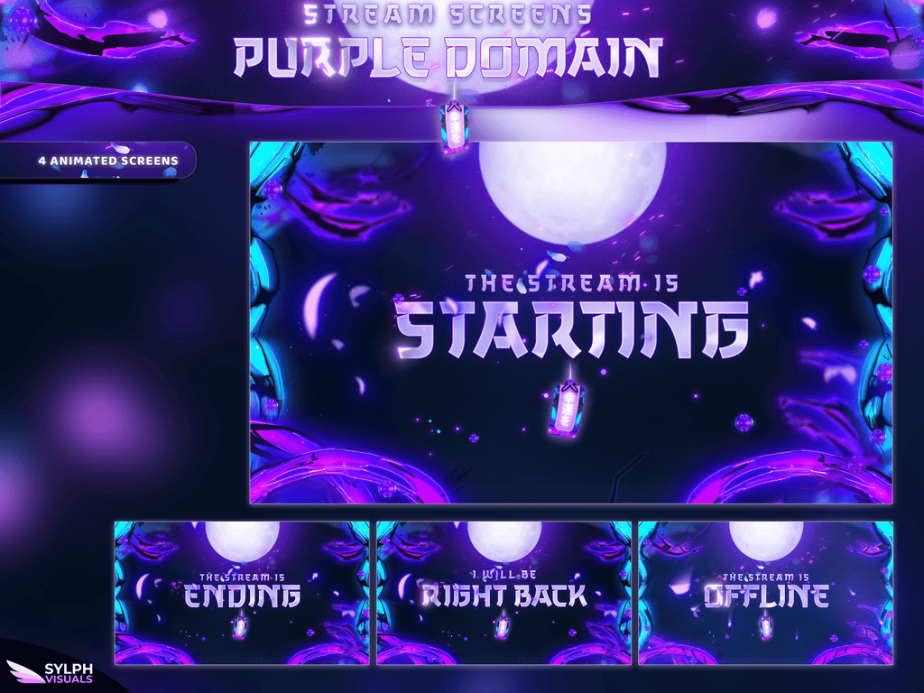 Purple Domain Stream Overlay - SylphVisuals