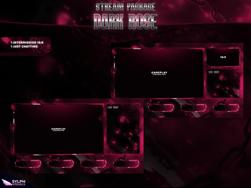 Dark Rose Stream Overlay - SylphVisuals