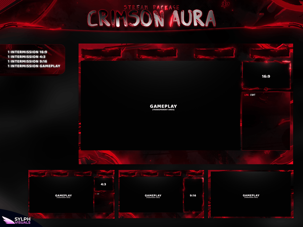 Crimson Aura Stream Overlay - SylphVisuals