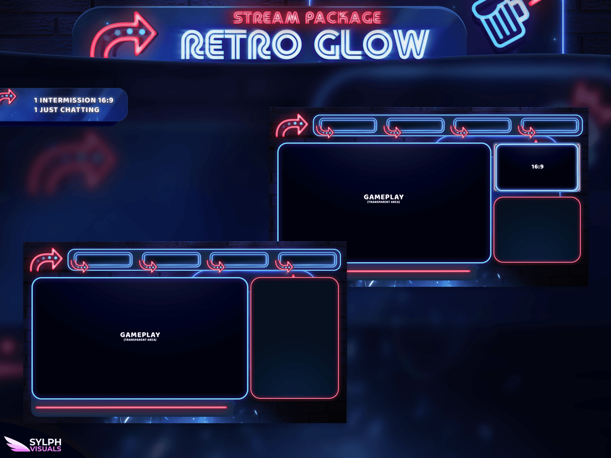 Retro Glow Stream Overlay - SylphVisuals