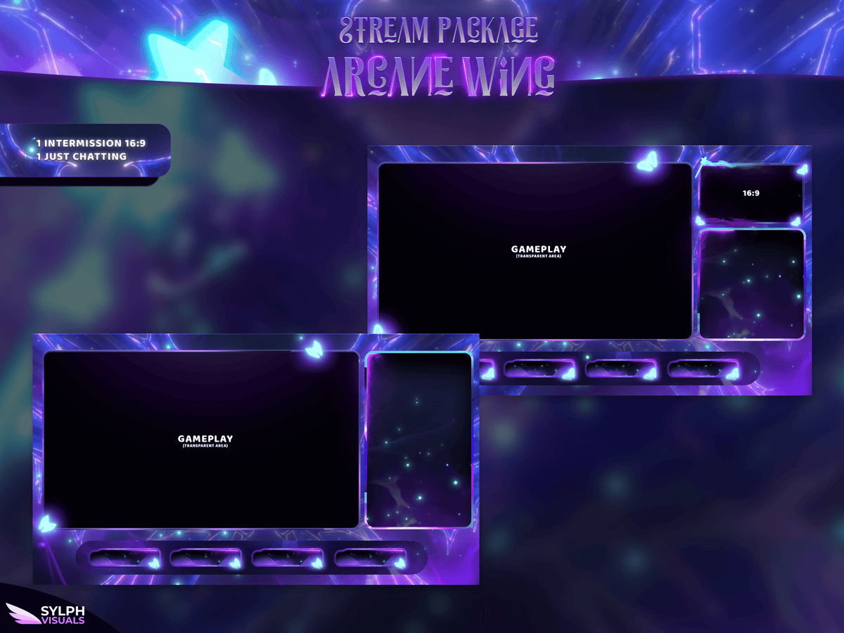 Arcane Wing Stream Overlay Package - SylphVisuals