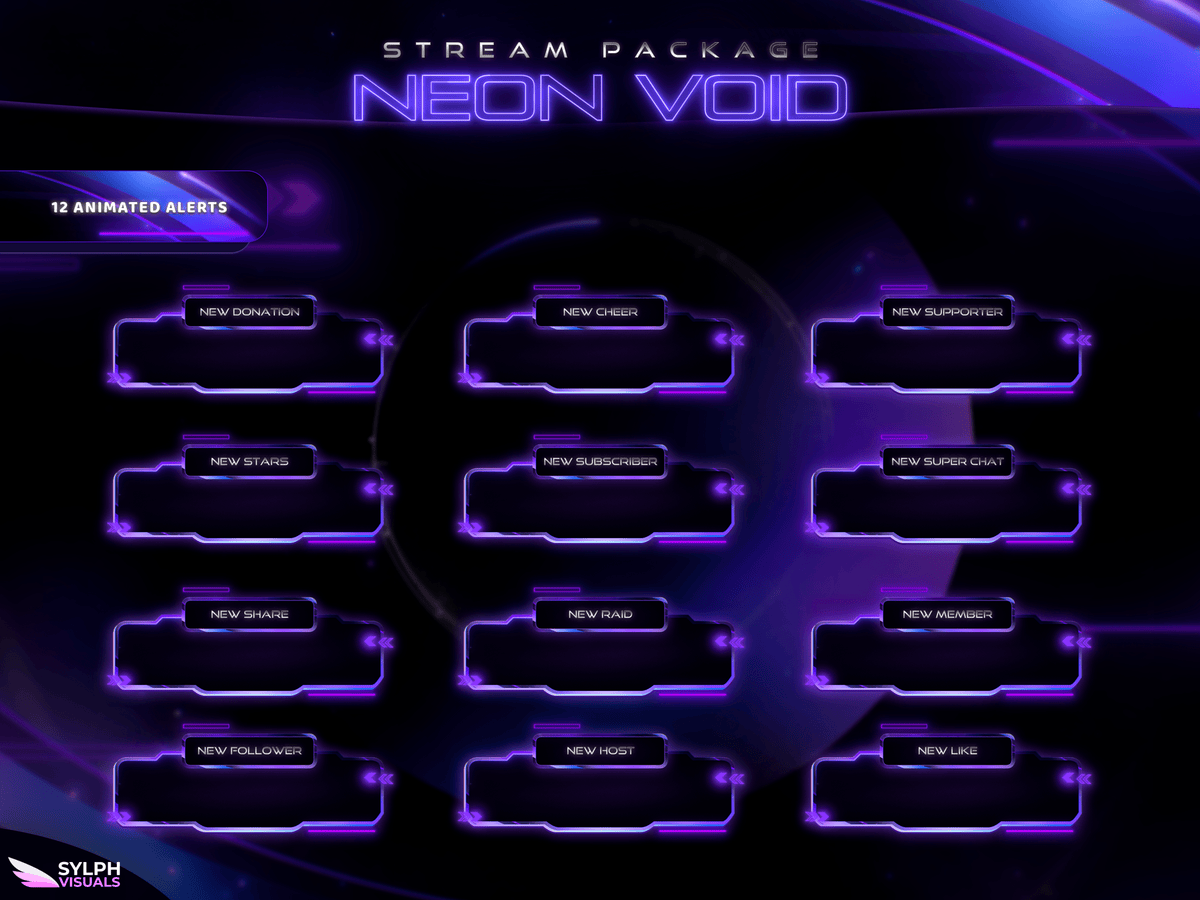 Neon Void Stream Overlay Package - SylphVisuals