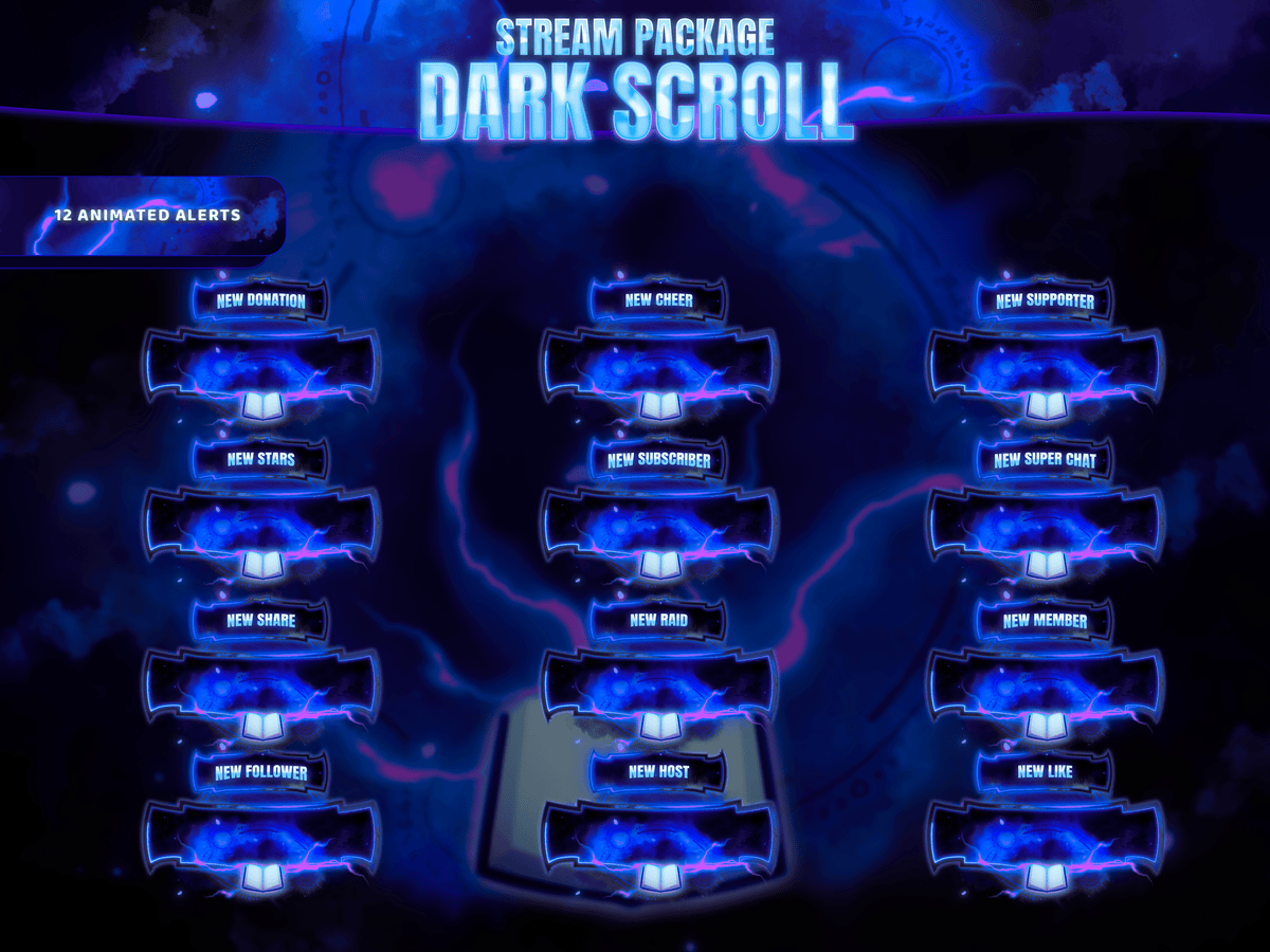 Dark Scroll Stream Overlay Package - SylphVisuals