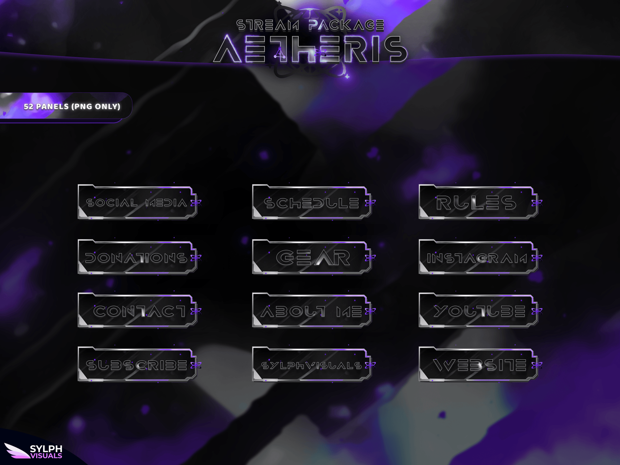Aetheris Stream Overlay Package - SylphVisuals
