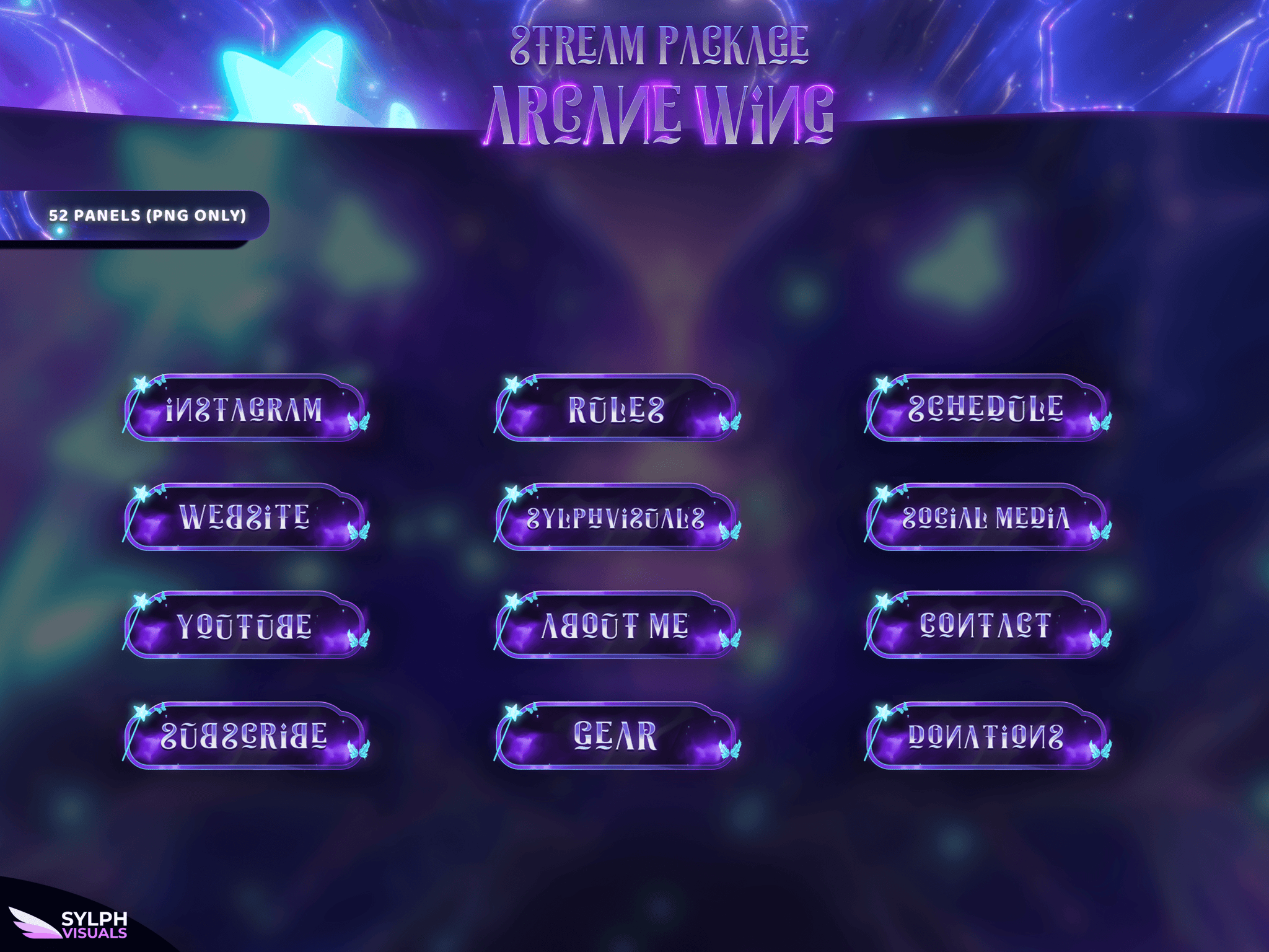 Arcane Wing Stream Overlay Package - SylphVisuals