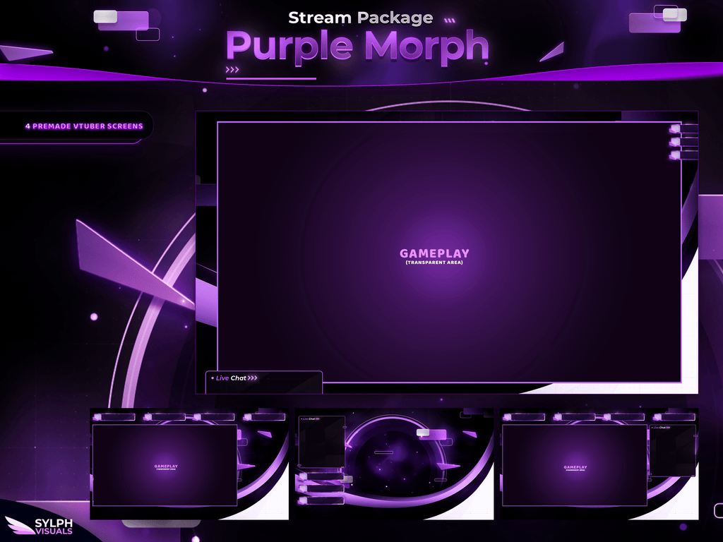Purple Morph Stream Overlays - SylphVisuals