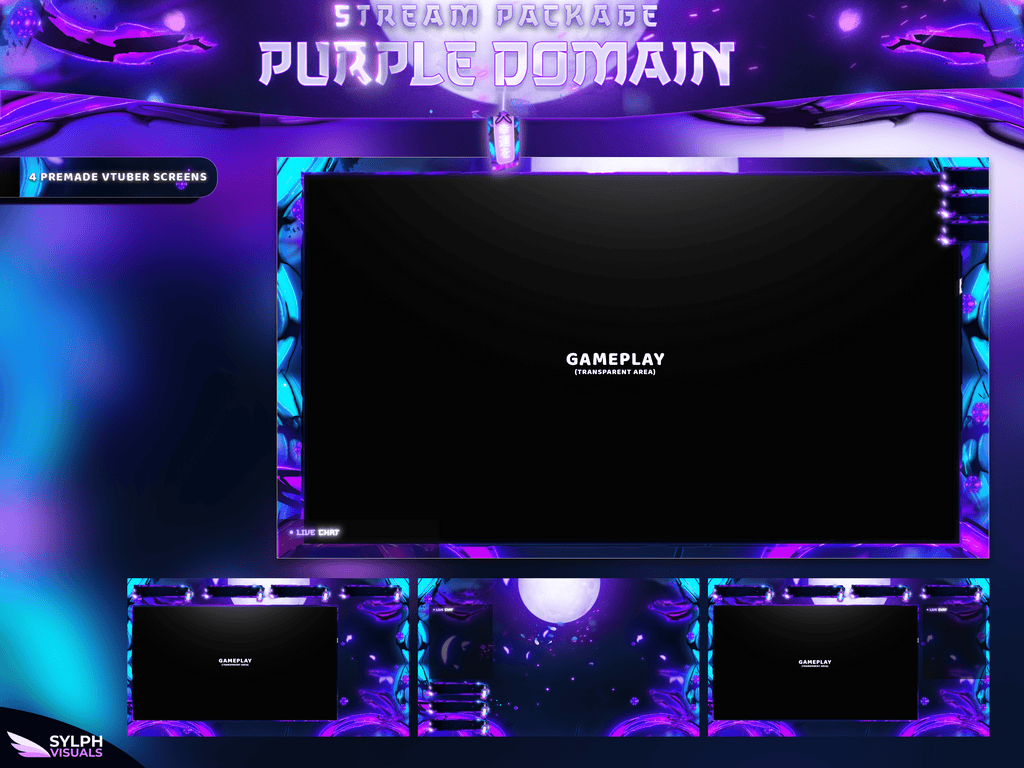 Purple Domain Stream Overlay - SylphVisuals