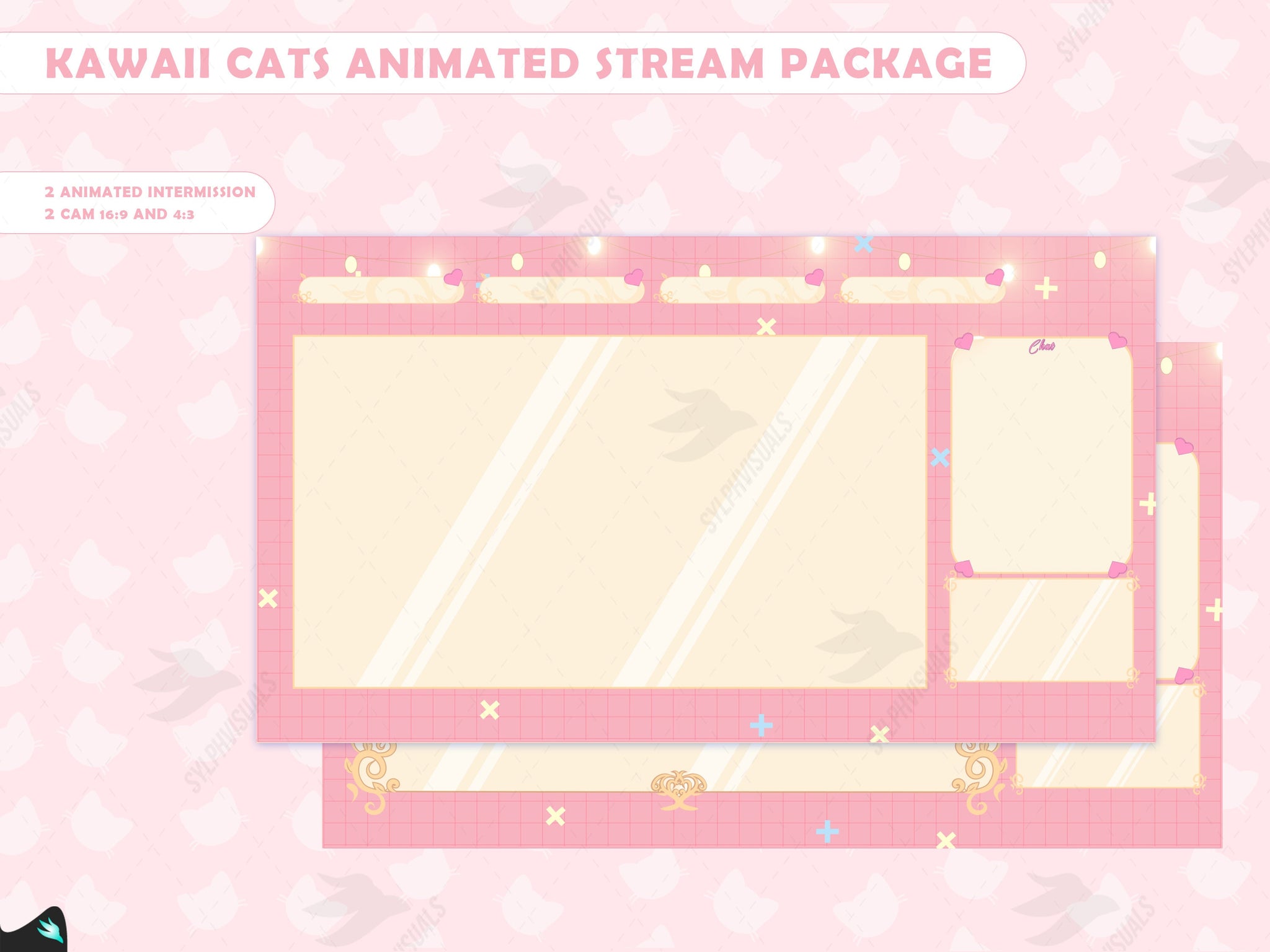 Kawai Cats Stream Overlays - SylphVisuals