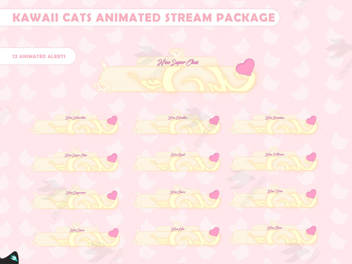 Kawai Cats Stream Overlays - SylphVisuals