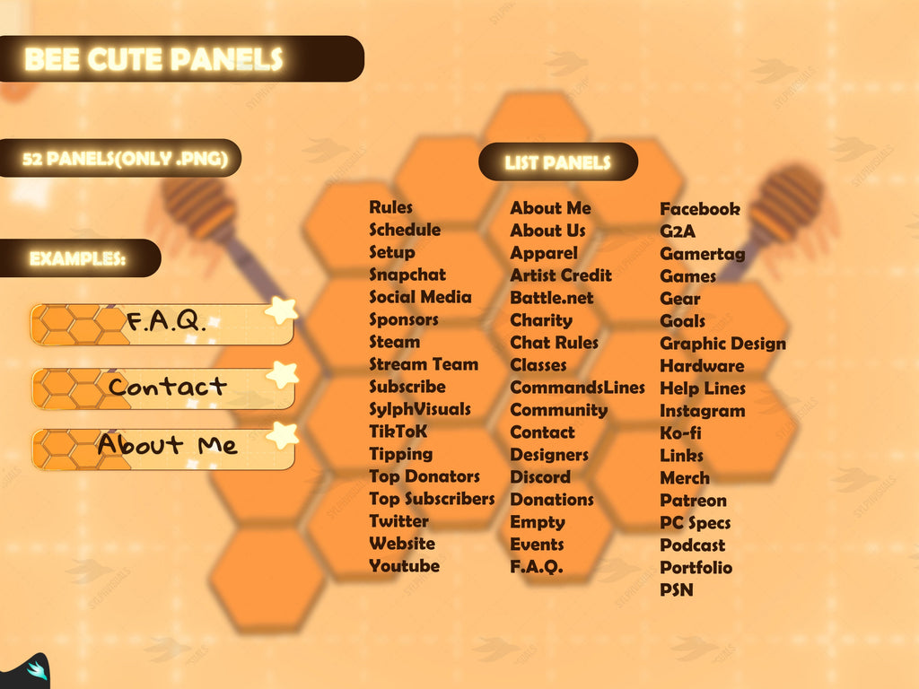 Cute Bee Stream Overlays - SylphVisuals