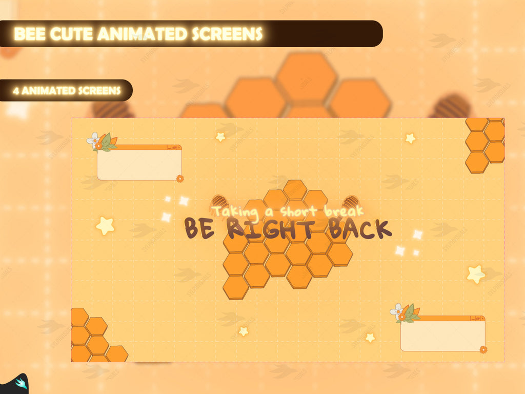 Cute Bee Yellow Animated Screens - SylphVisuals
