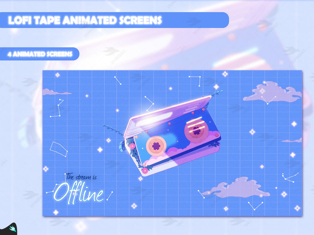 Lofi Tape Blue Animated Screens - SylphVisuals