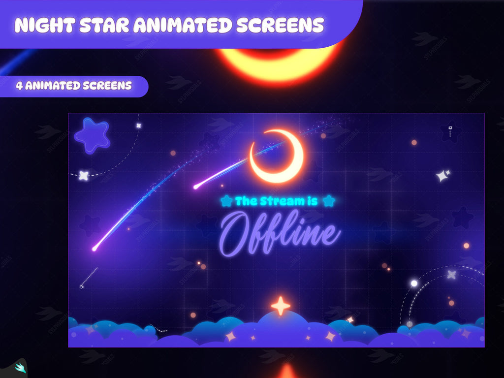Night Star Animated Screens - SylphVisuals