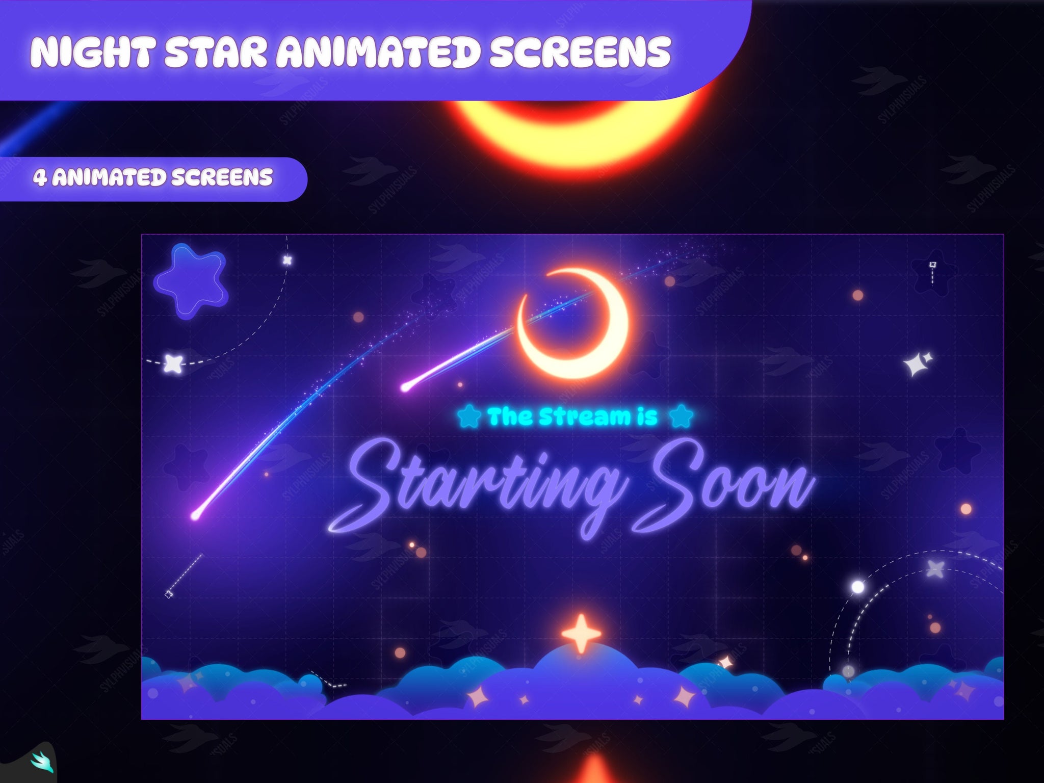 Night Star Animated Screens - SylphVisuals